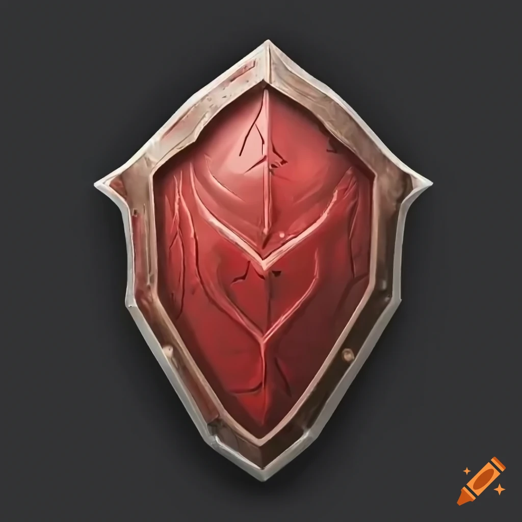 Artwork of a red dragon shield