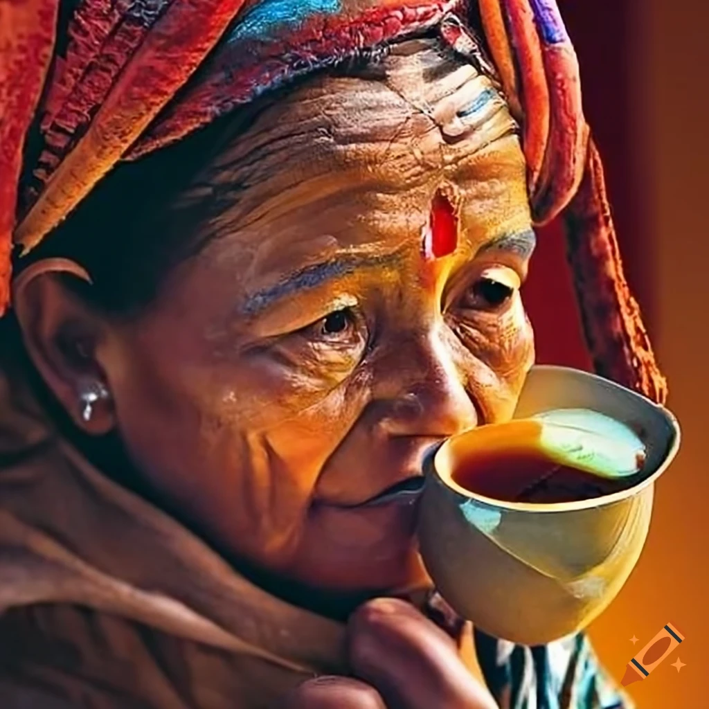Nepali people drinking tea on Craiyon
