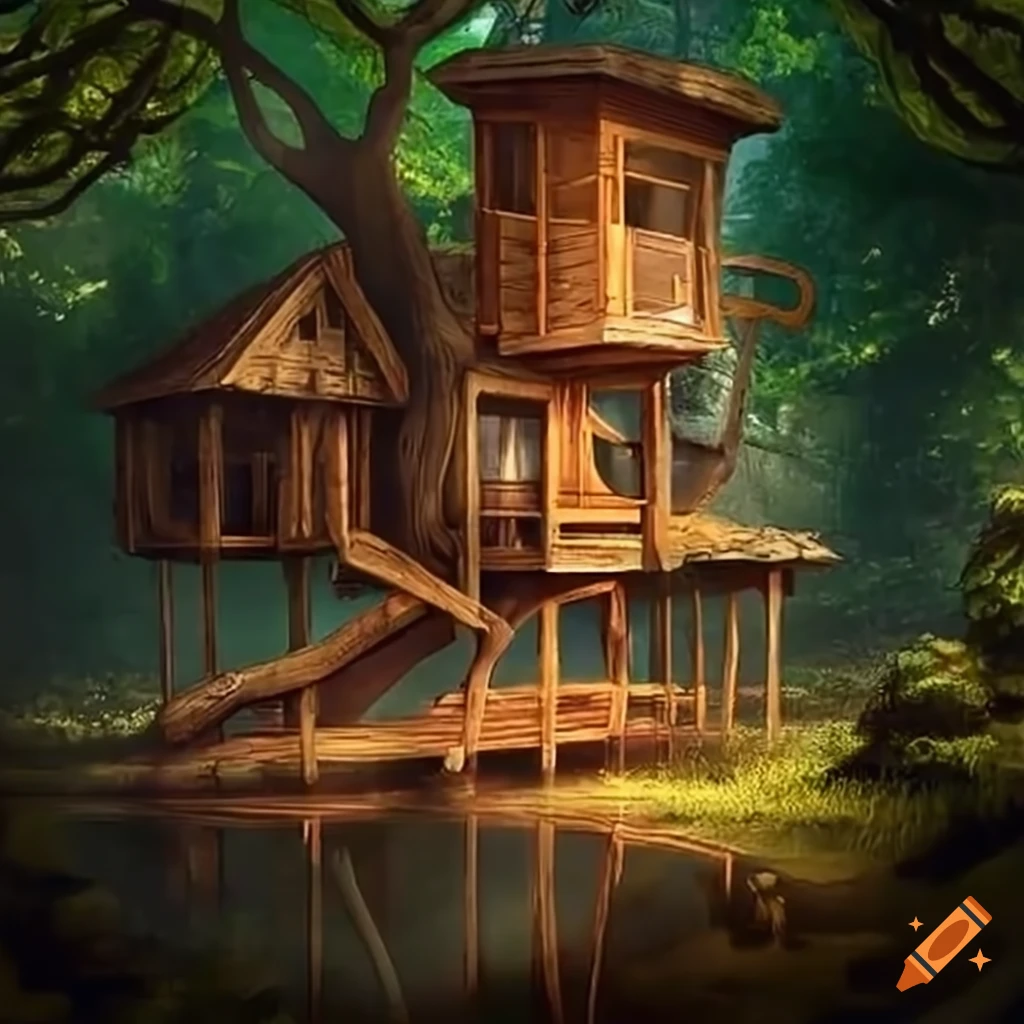 Colorful and artistic hippie house on Craiyon