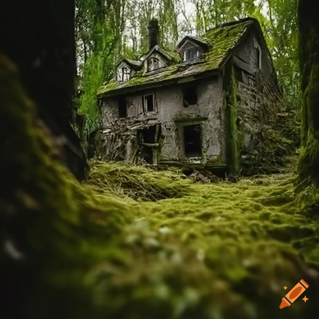 Image of creepy creatures in abandoned houses on Craiyon