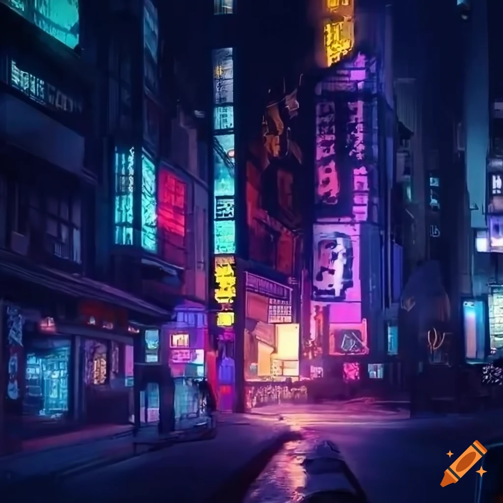 Cyberpunk City Street At Night On Craiyon