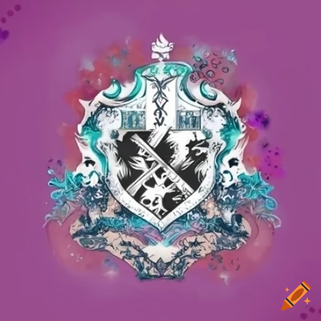 Educational crest with elements from the four branches of philosophy on ...