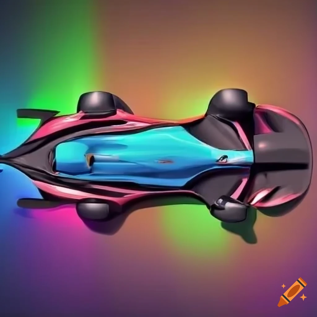 Colorful top view of a modern racecar