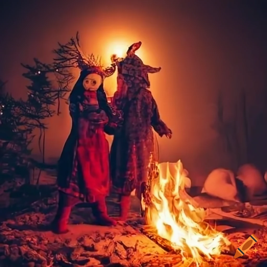 Nighttime celebration of slavic christmas tradition on Craiyon