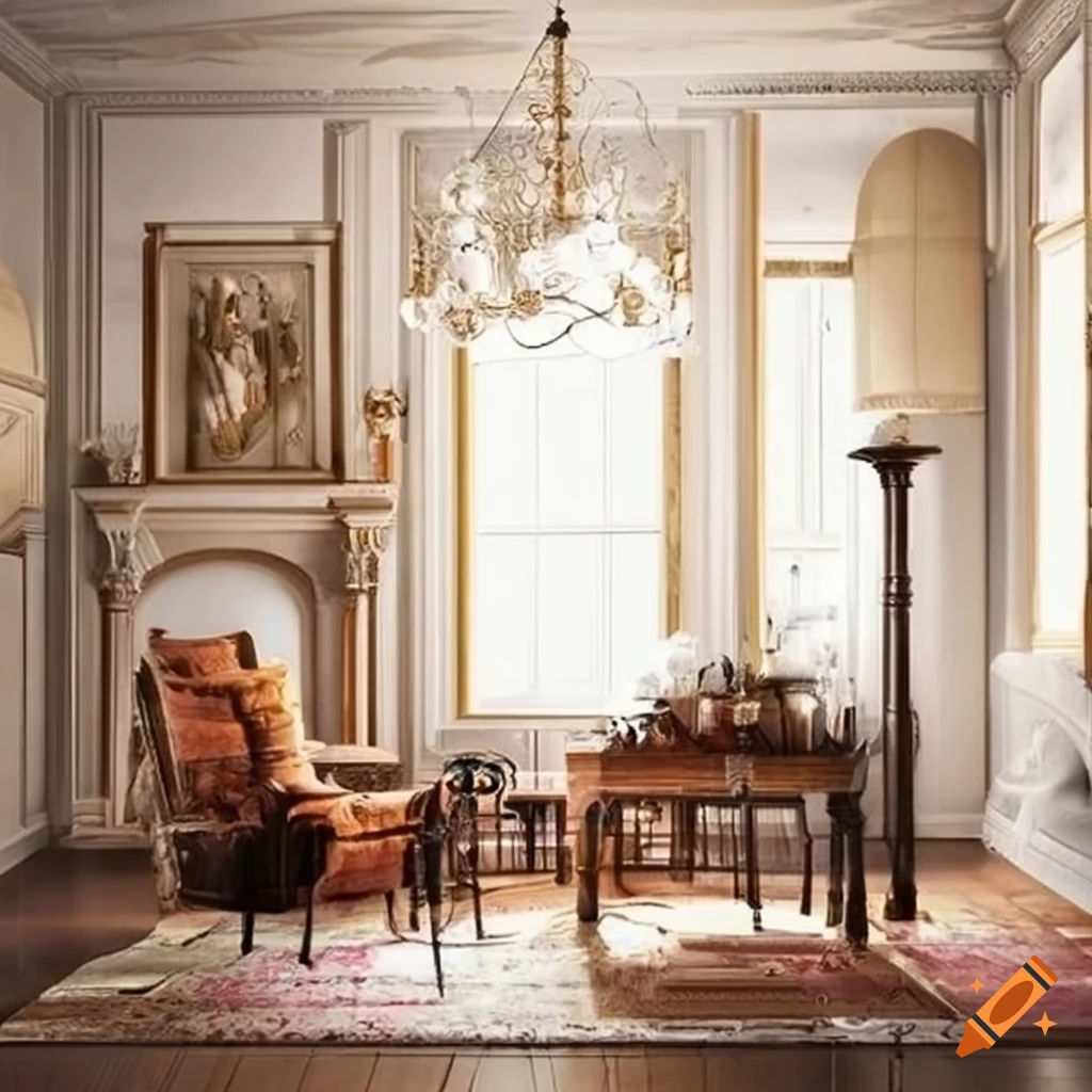 Victorian style living room on Craiyon