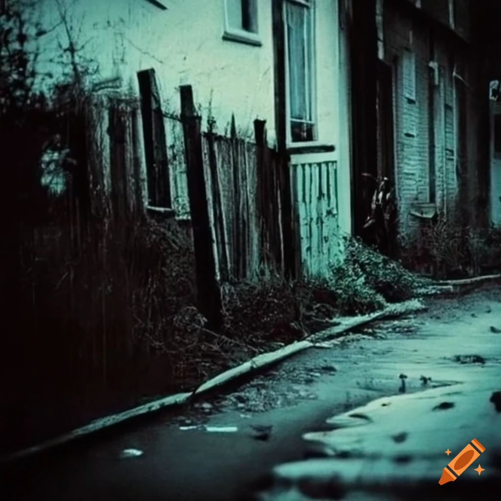 Vintage photo of dark suburbs in the 90s