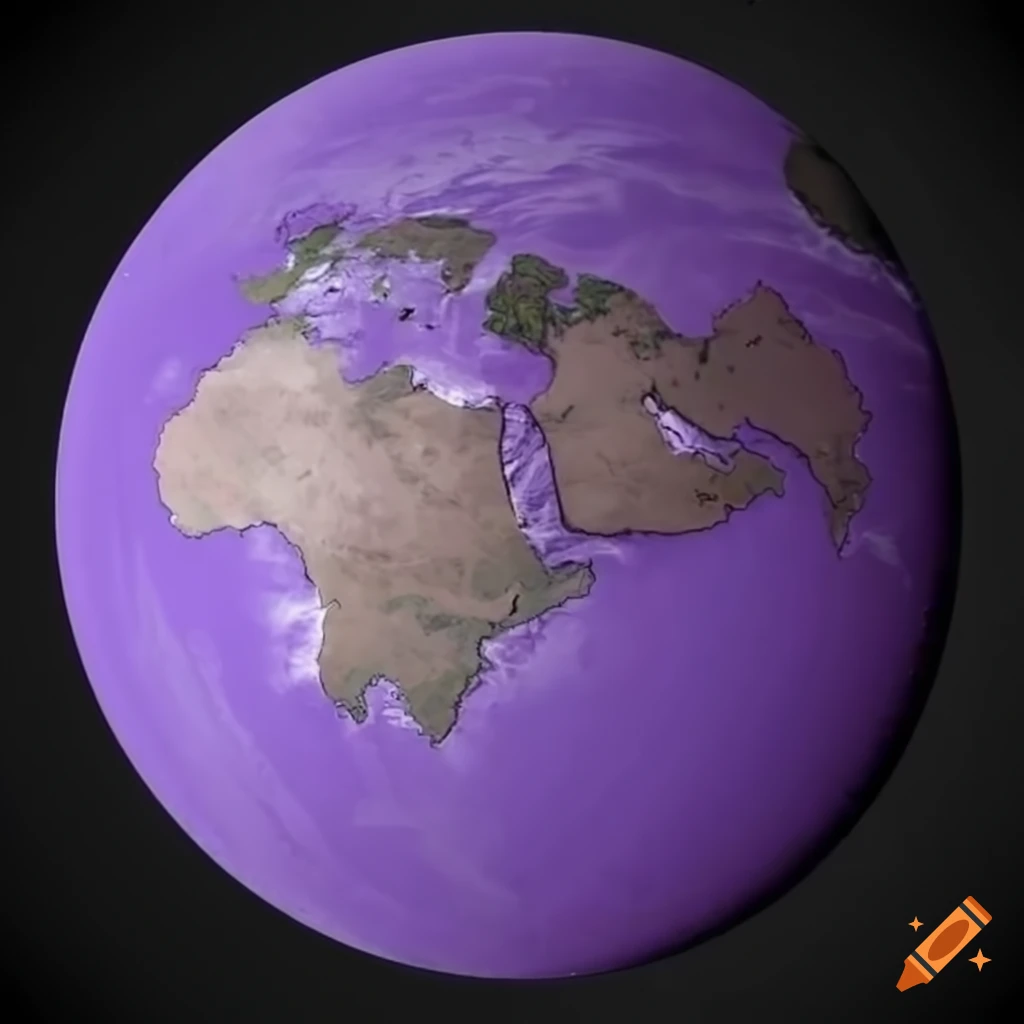 Purple planet with land on Craiyon