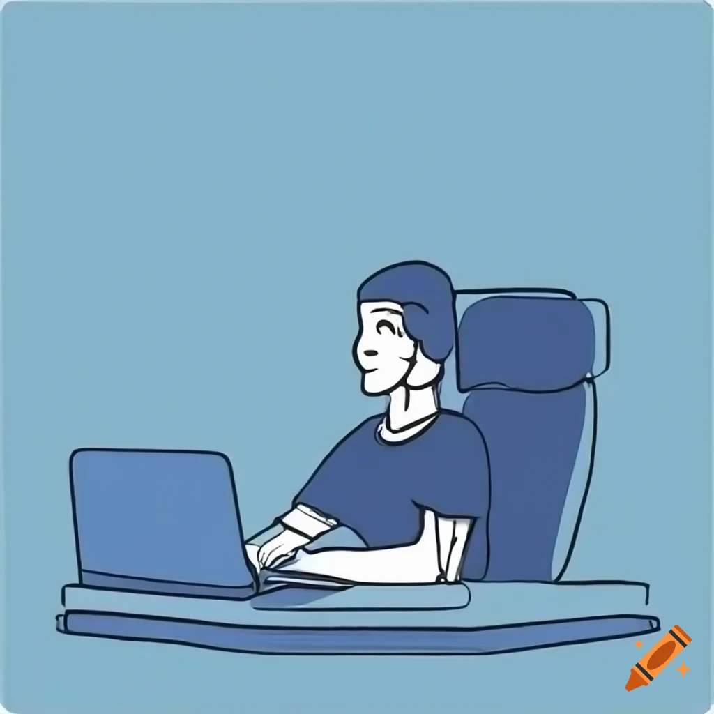 Person working on a blue-themed computer