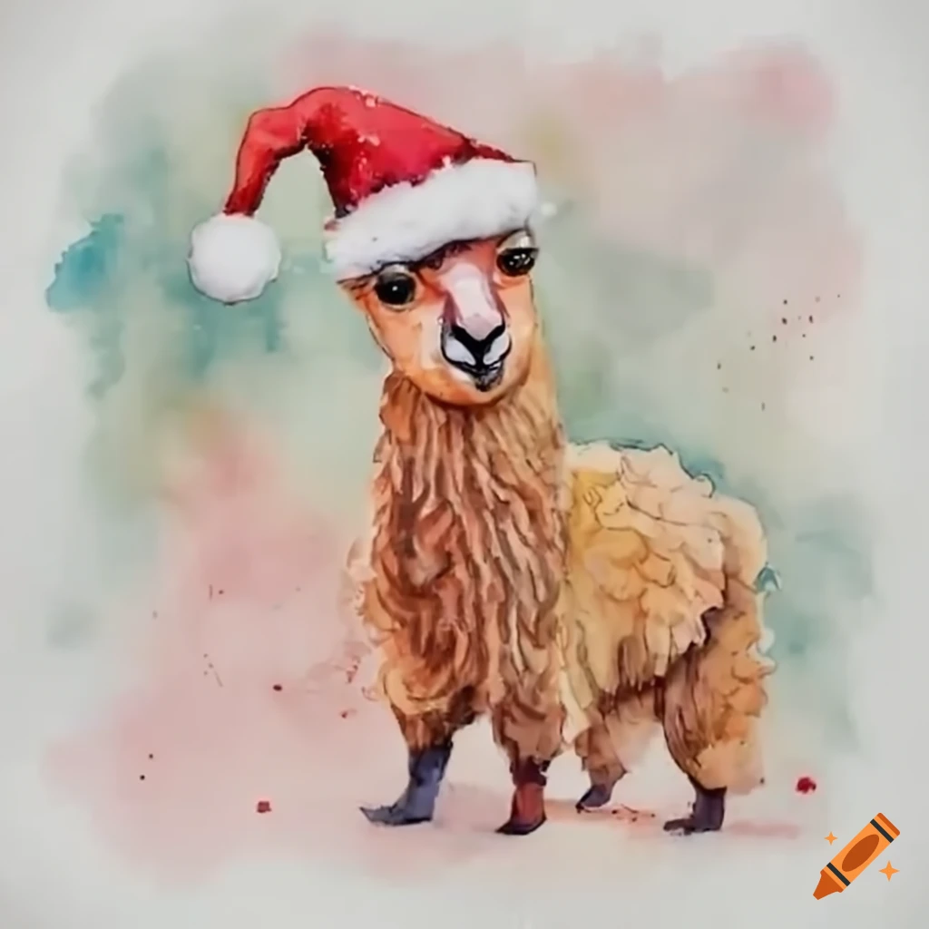 Claude monet painting of a kangaroo with a christmas hat on Craiyon