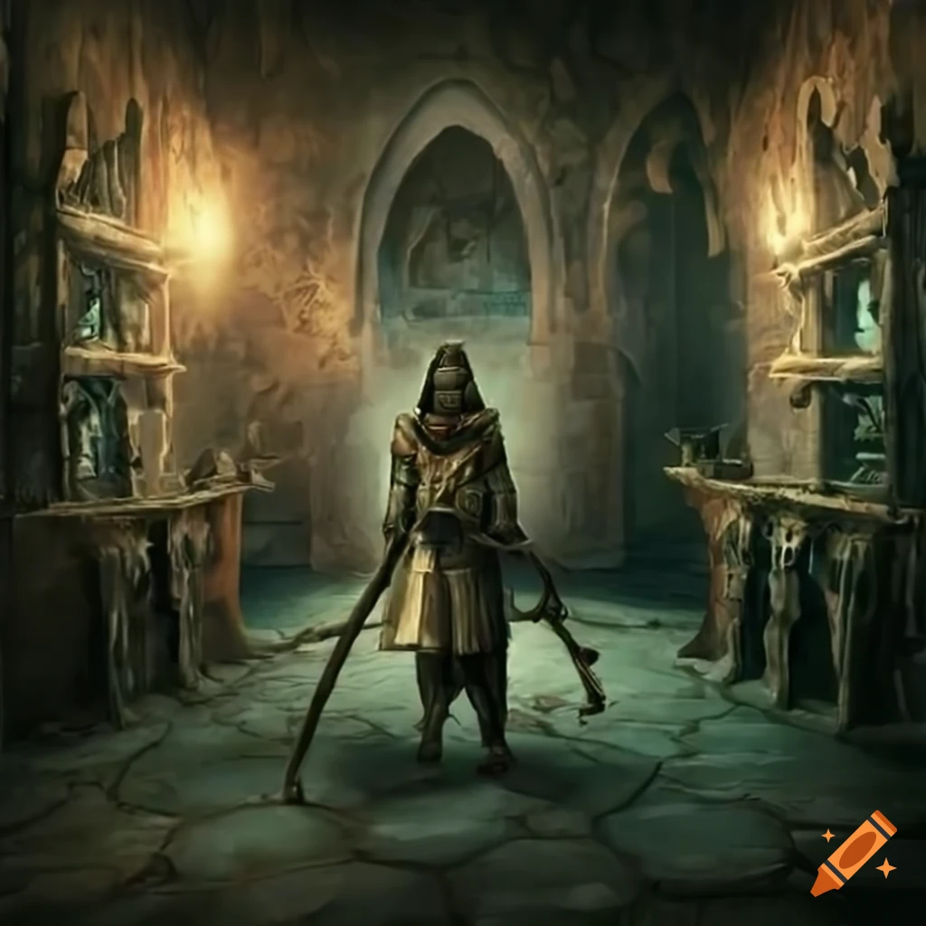 Image of a fantasy underground armory on Craiyon