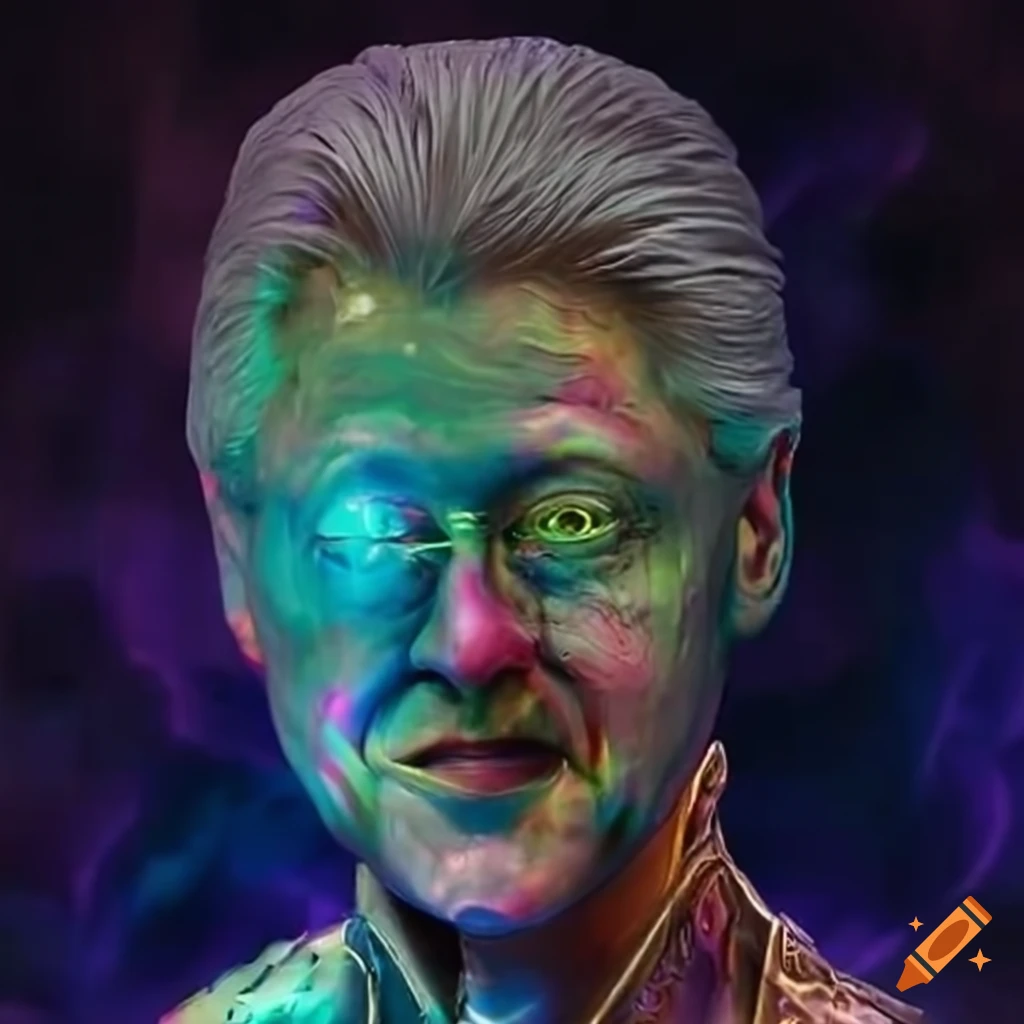 Artwork of president clinton as a cyborg warrior on Craiyon