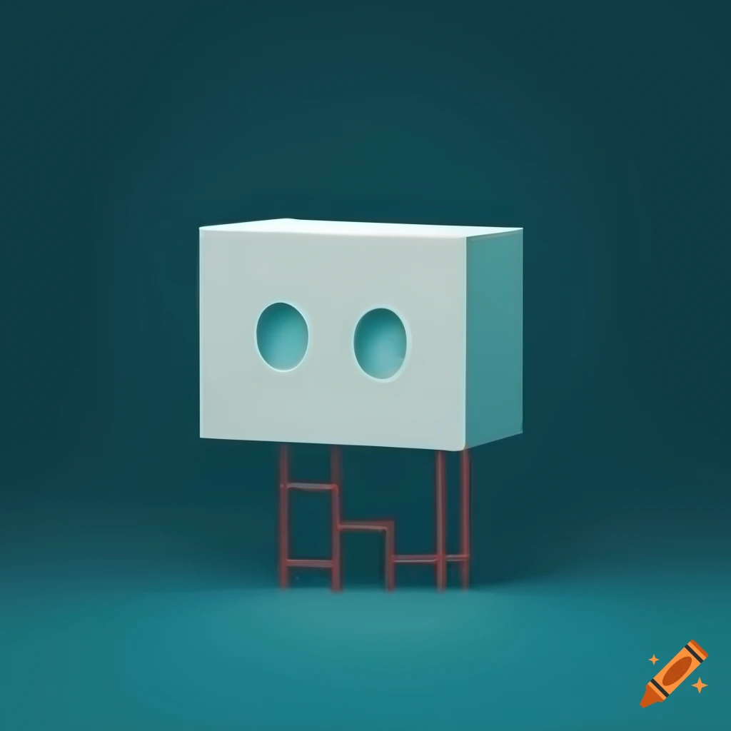 Minimalist concept of a person in a small box