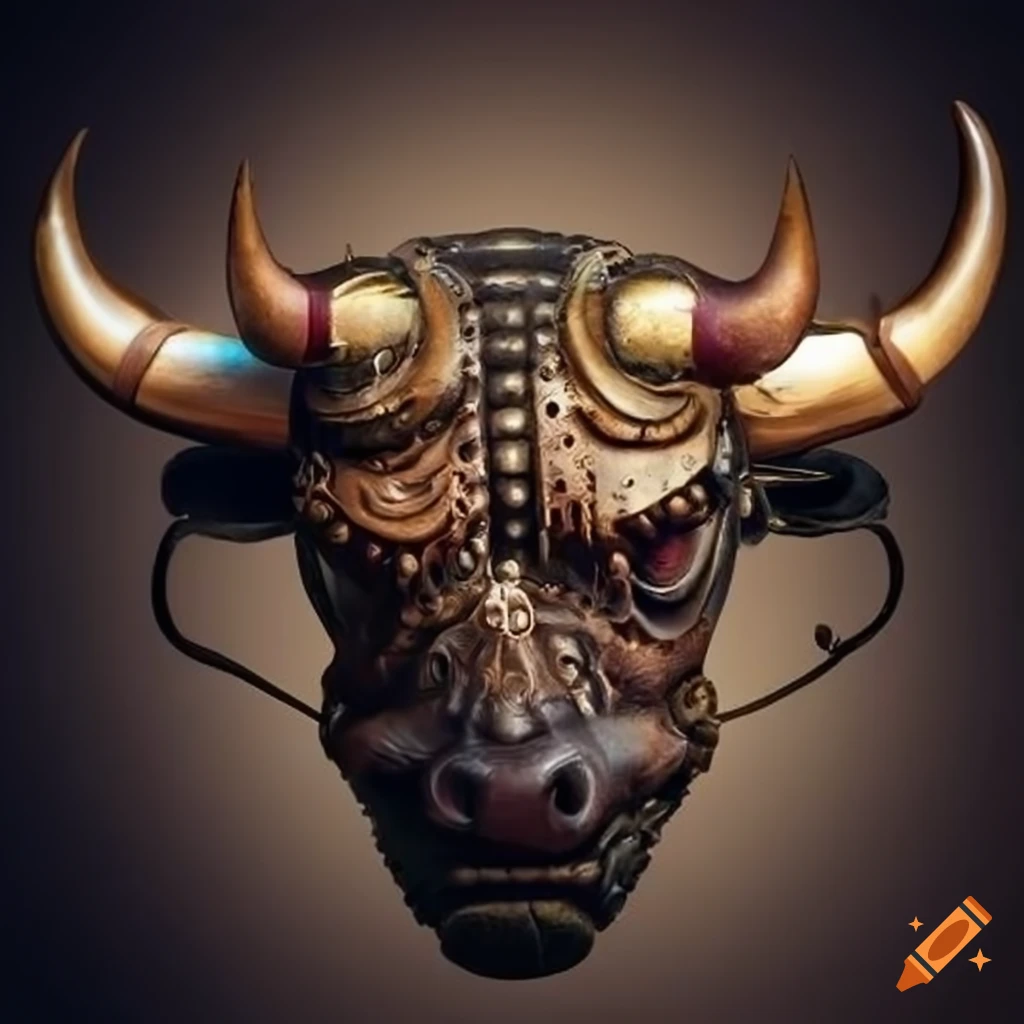 Steampunk bull head artwork