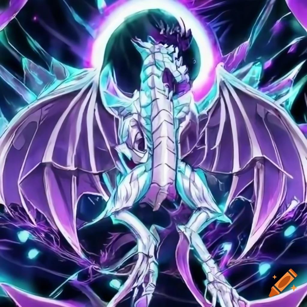 Illustration of white dragon dimensional x