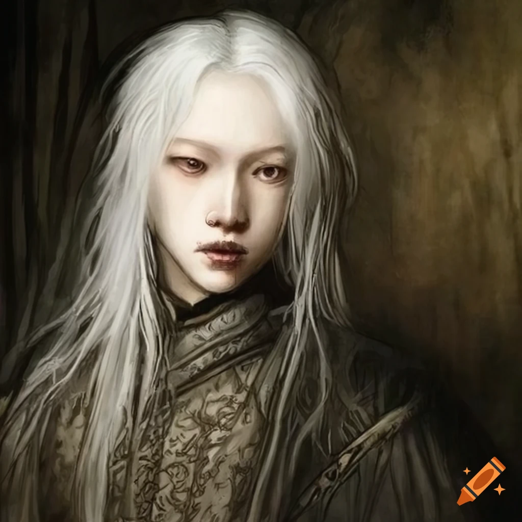 Portrait of an adult prince in a blue kimono on Craiyon