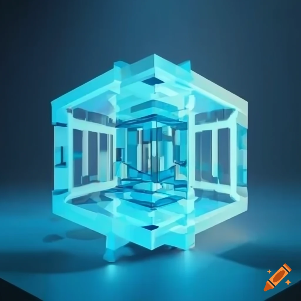 Hypercube illustration on Craiyon