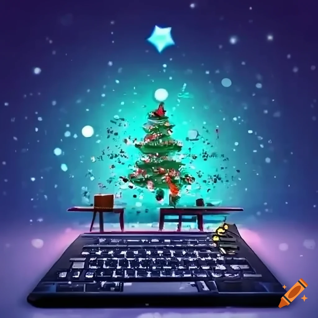 Office computer ai with christmas theme on Craiyon