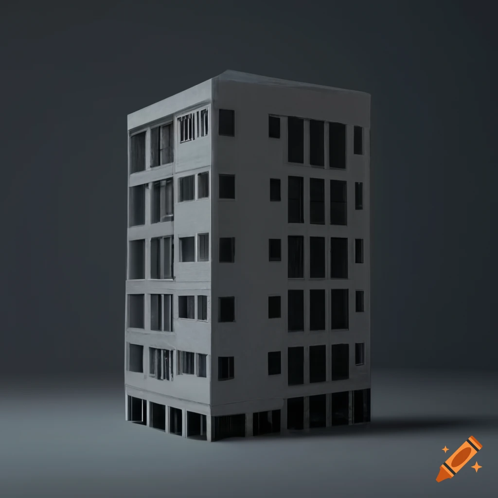 Dark gray building model on Craiyon