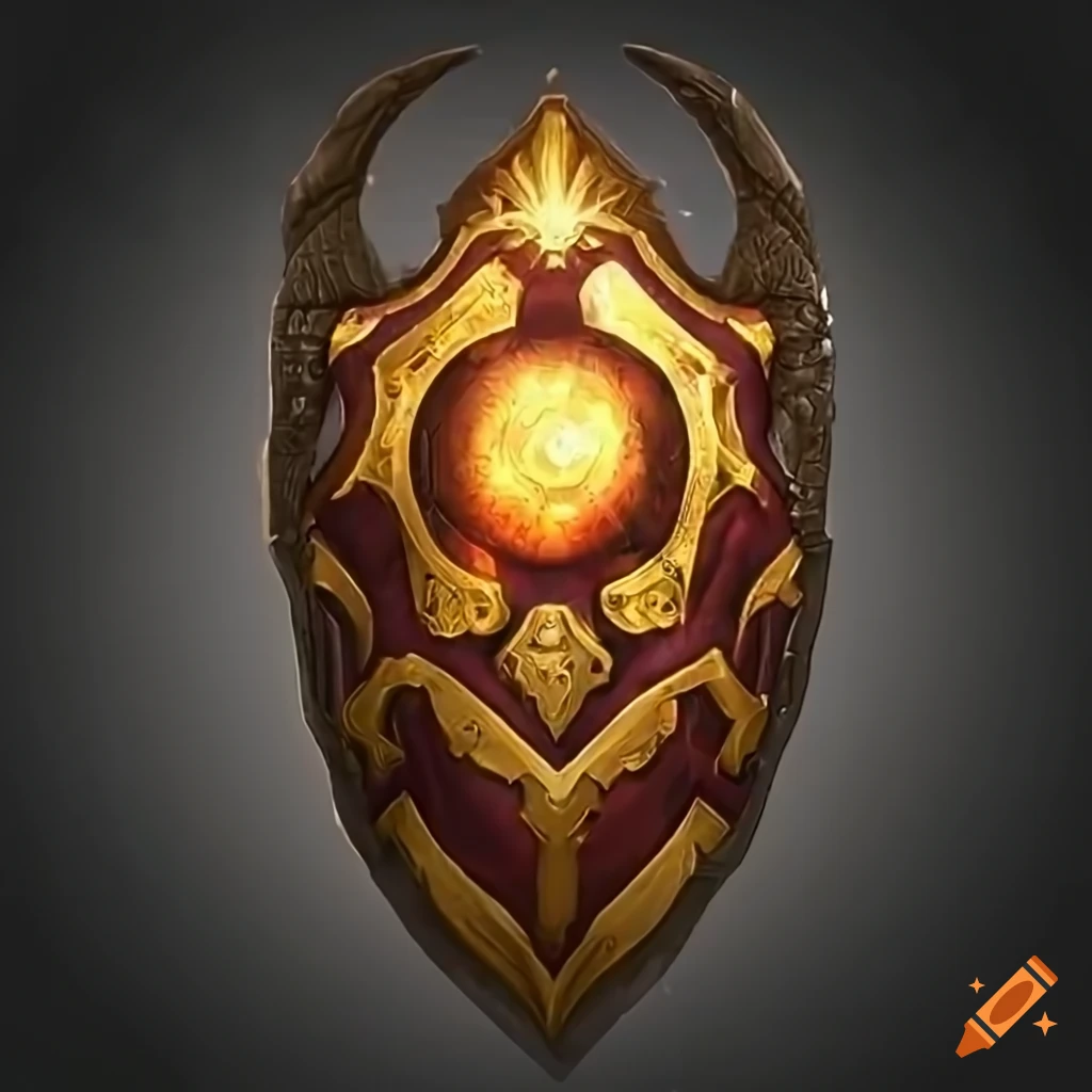 Image of a mythical and legendary shield on Craiyon