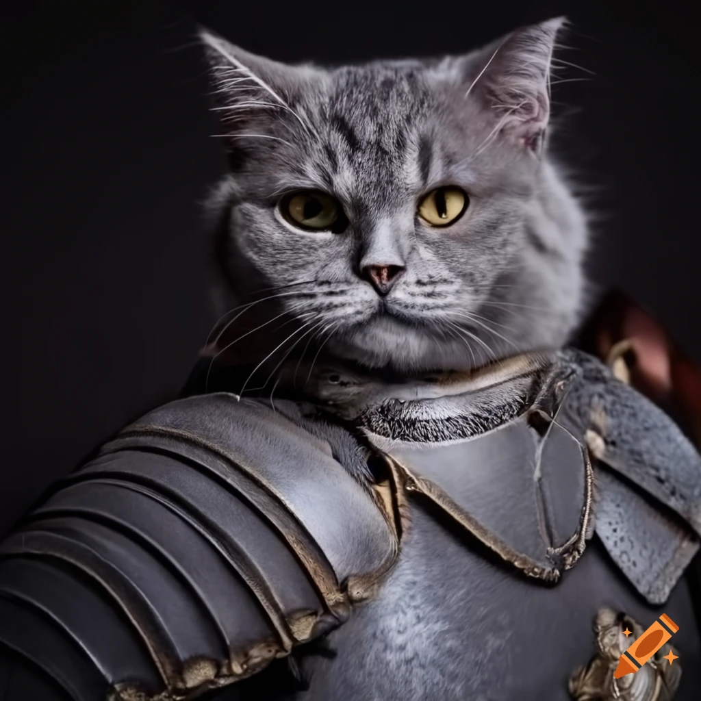 Havanese dog wearing knight armor and helmet on Craiyon