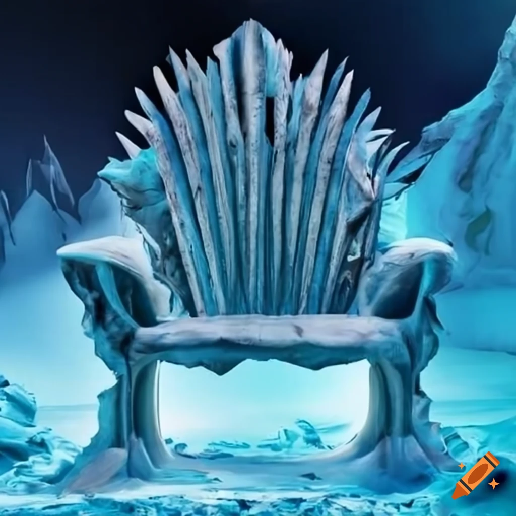 Ice adirondack throne with biomechanical design on Craiyon