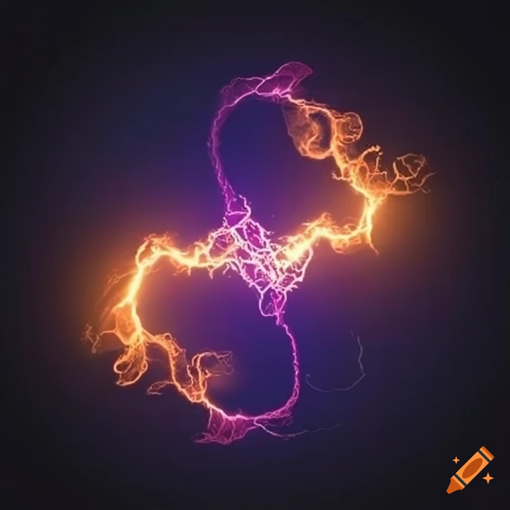Infinity symbol formed by lightning bolts