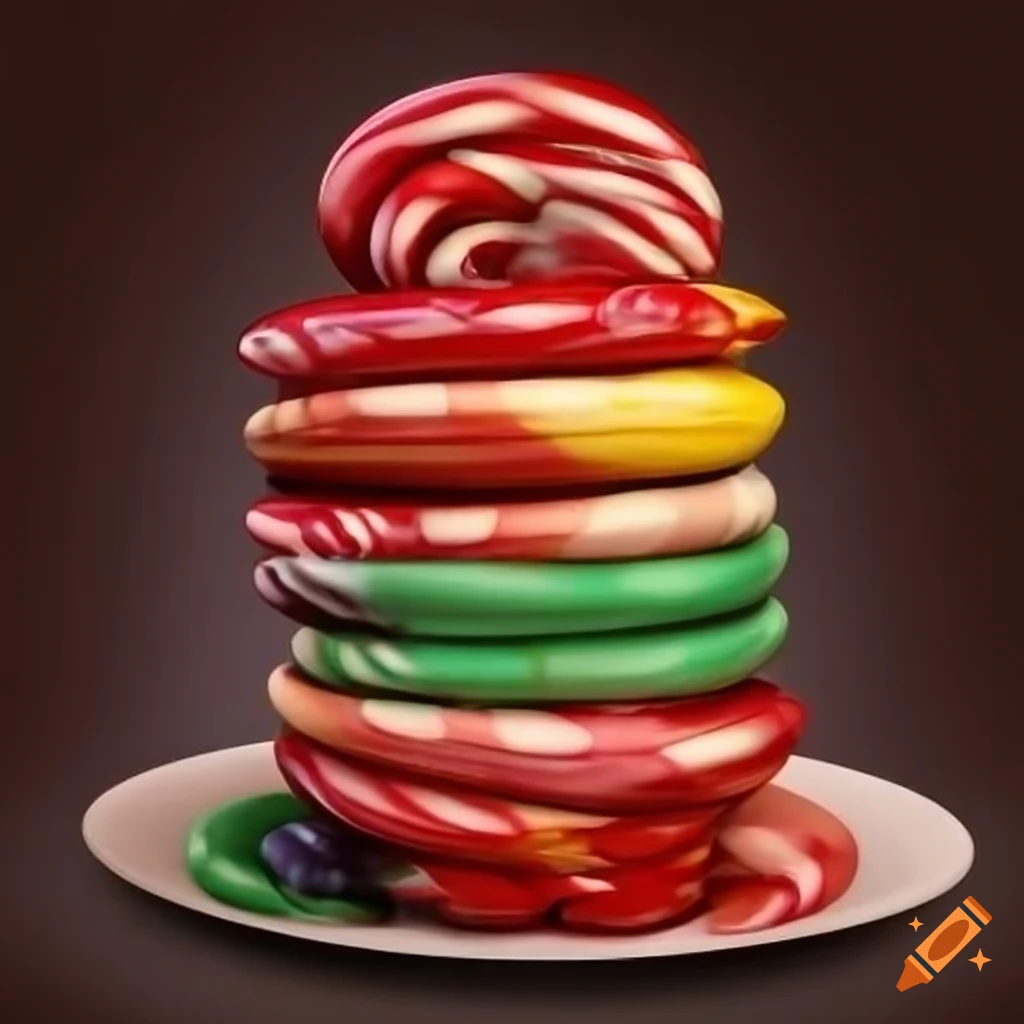 Realistic candy standing on a plate