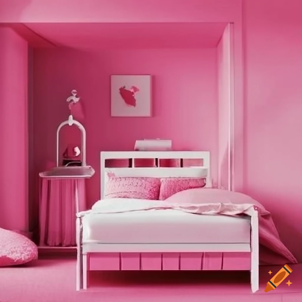 Cozy pink bedroom interior on Craiyon