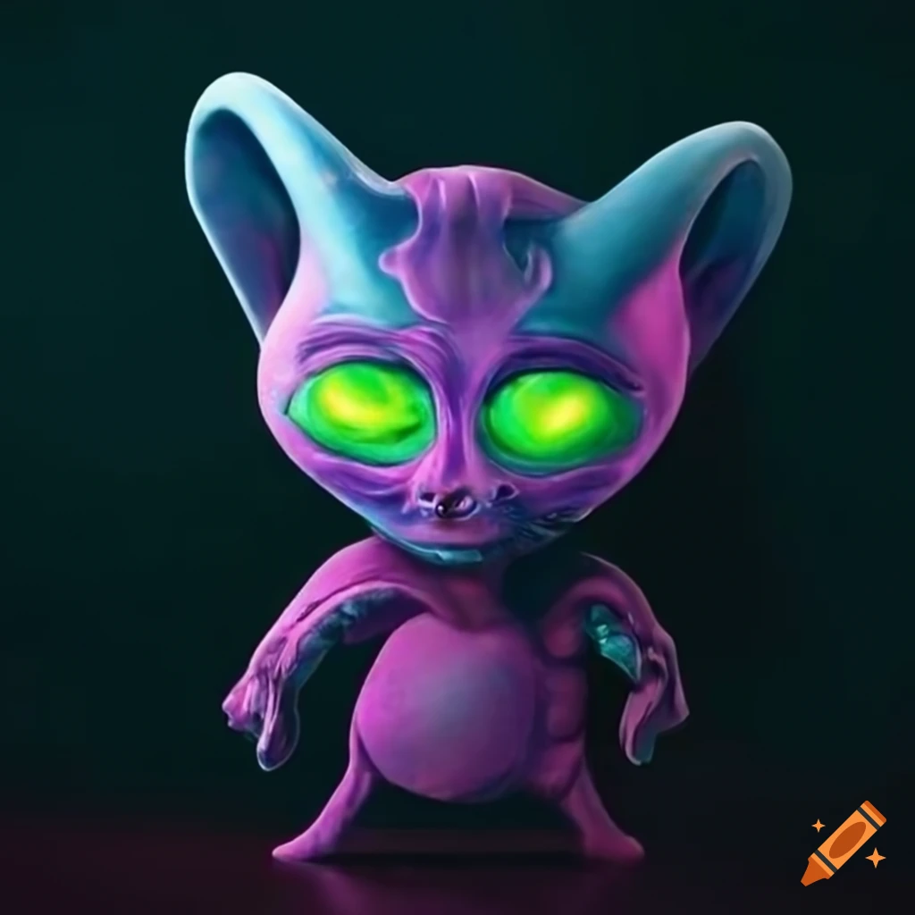 Image of an alien cat with a hammer-shaped head