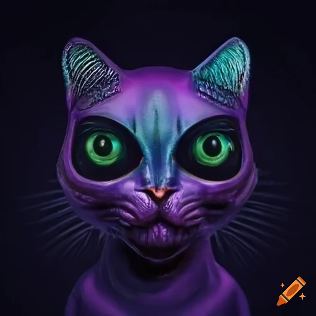 Image of an alien cat with a square-shaped head on Craiyon
