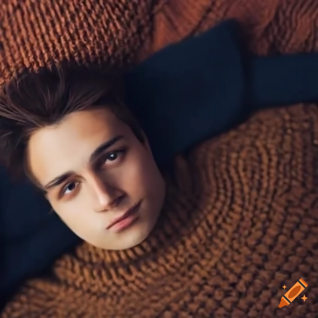 Man in sweater looking at camera on Craiyon