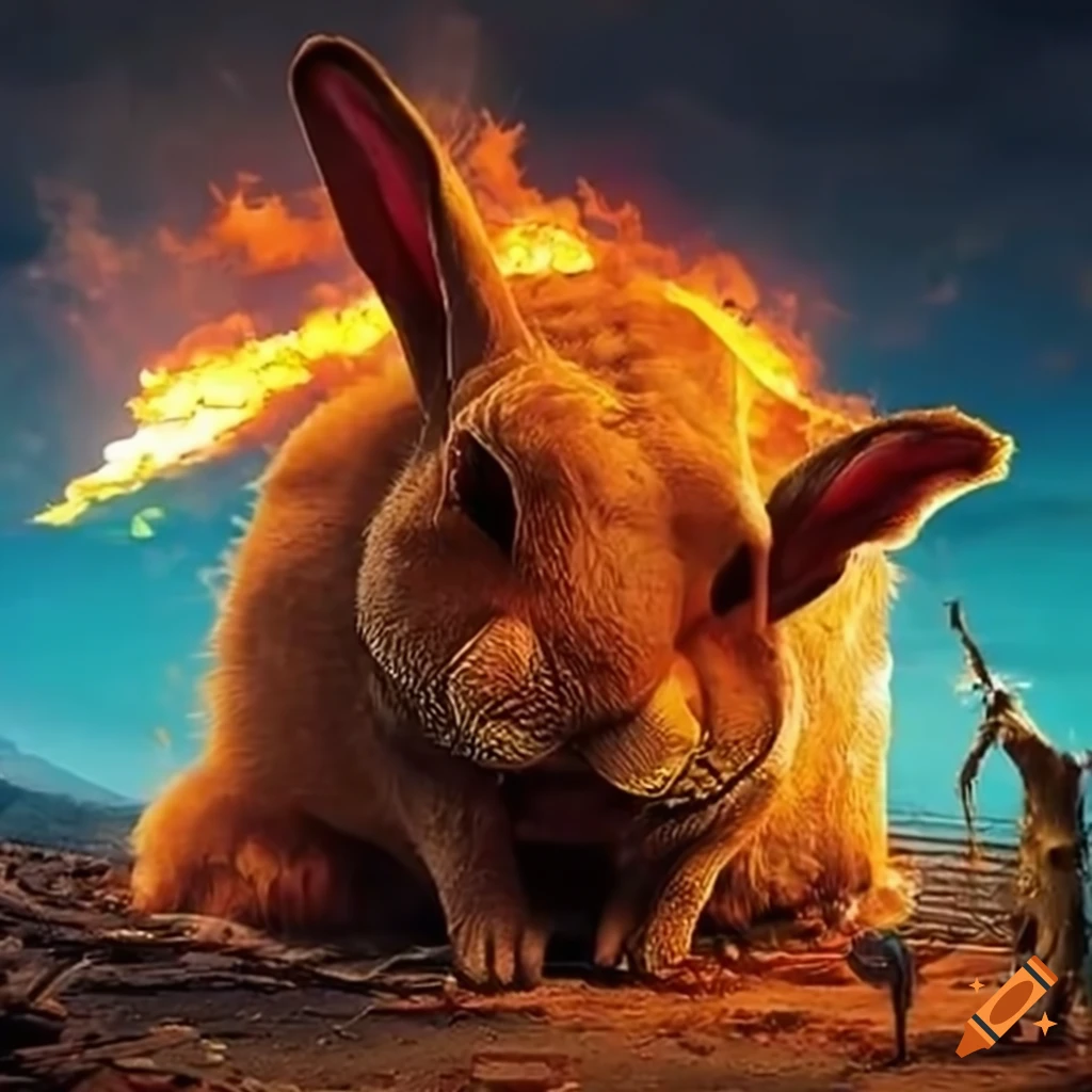 Illusion of a magician hiding a giant rabbit on Craiyon