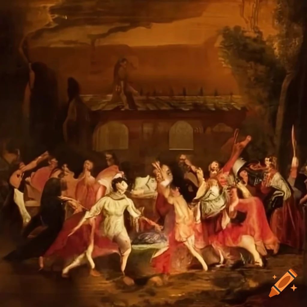 Contemporary dance scene depicted on a holy card on Craiyon