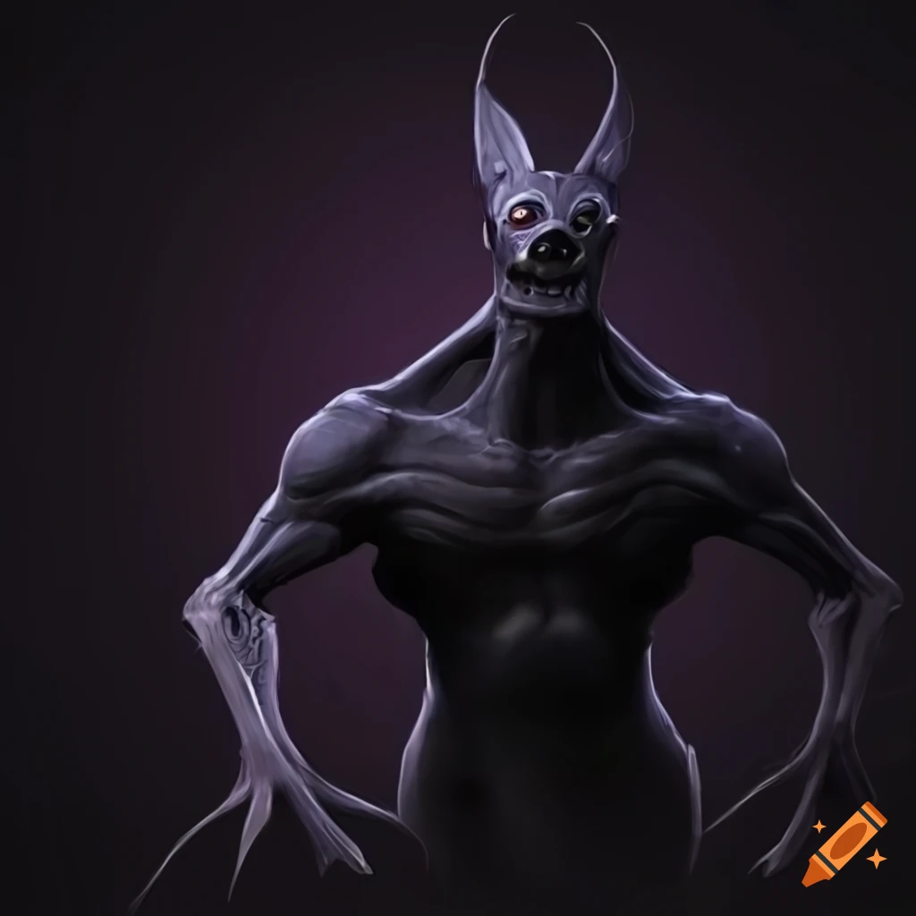 Illustration of a humanoid bat on Craiyon