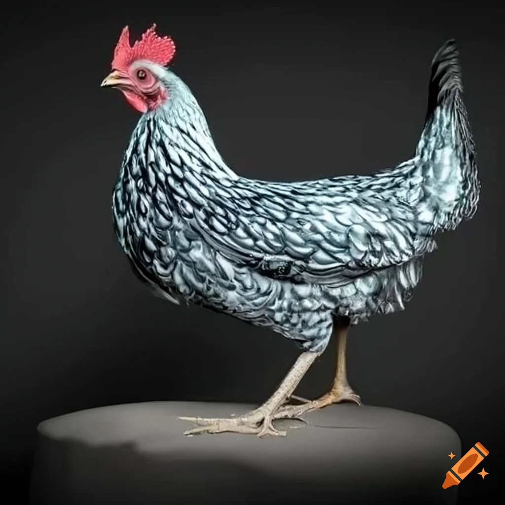 Chrome cyber chicken on Craiyon