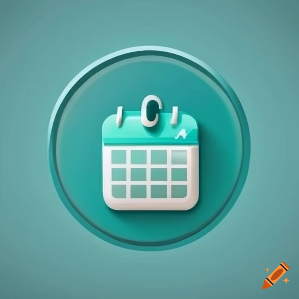 Turquoise professional calendar icon on Craiyon