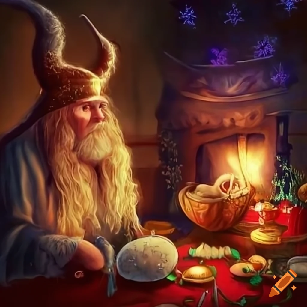 Blending of yule viking festival and christmas traditions on Craiyon
