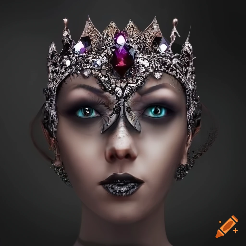 Intricate gothic crowns with dark metal and gemstones on Craiyon