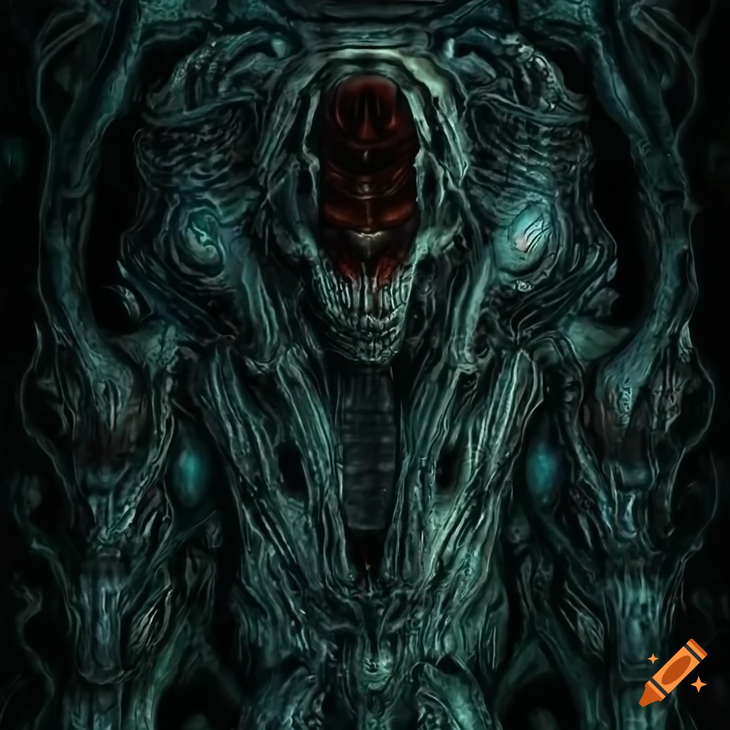 Lovecraftian horror h.r. giger art on Craiyon