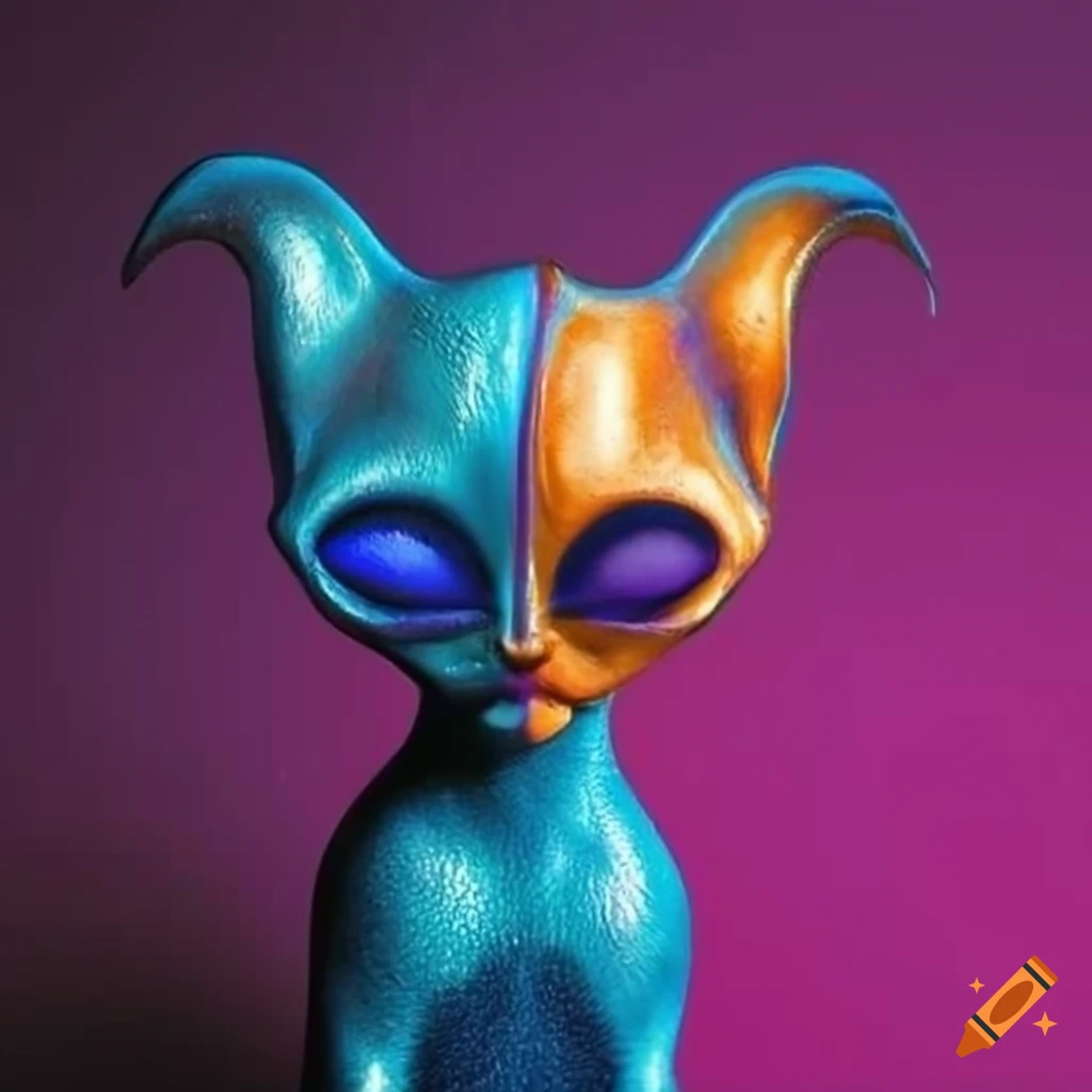Digital art of an alien cat with a dog-shaped head on Craiyon