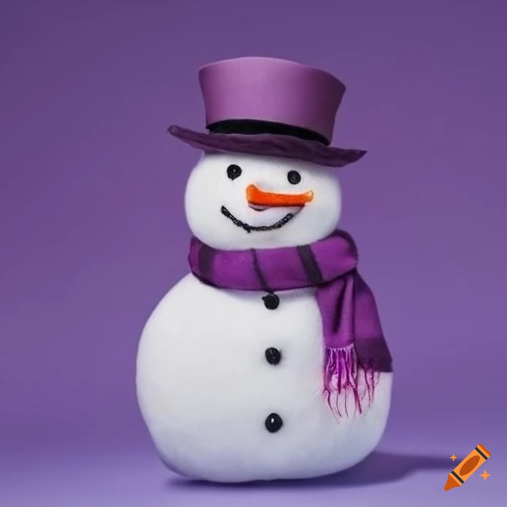 Purple scarf for snowman on Craiyon
