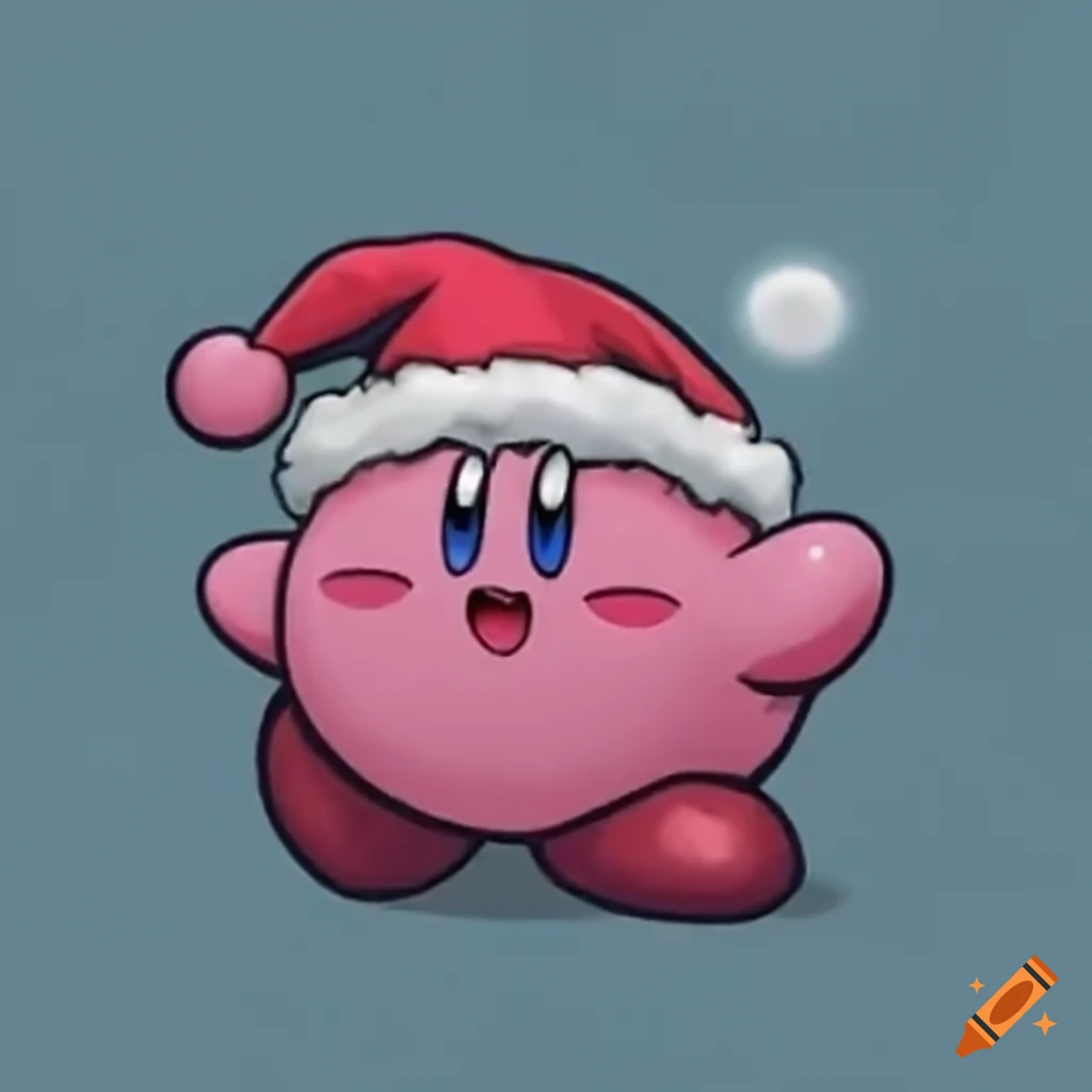 Kirby dressed as santa claus on Craiyon