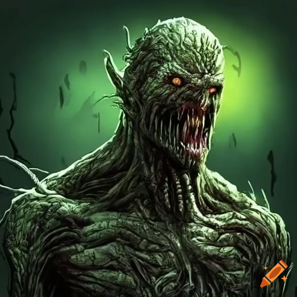 Image of a creepy swamp with undead creatures on Craiyon