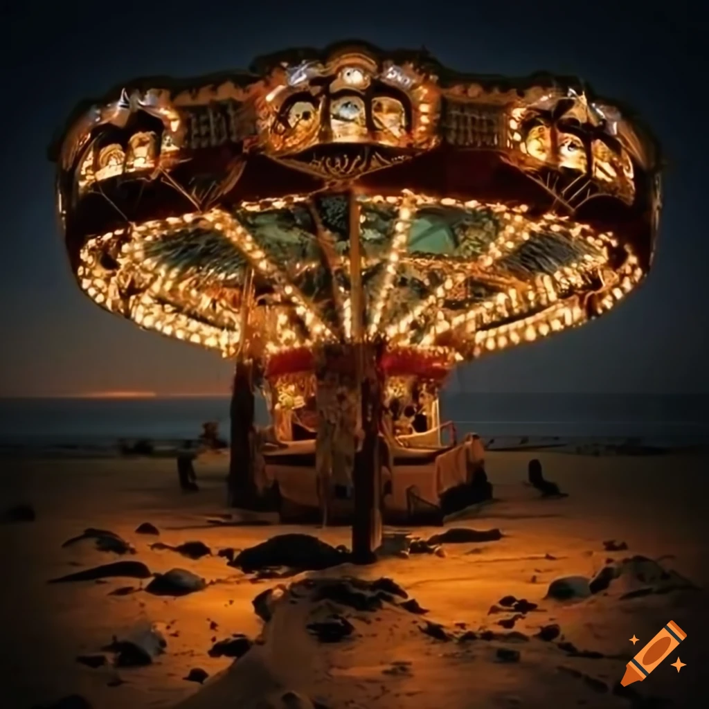 Nighttime beach carousel