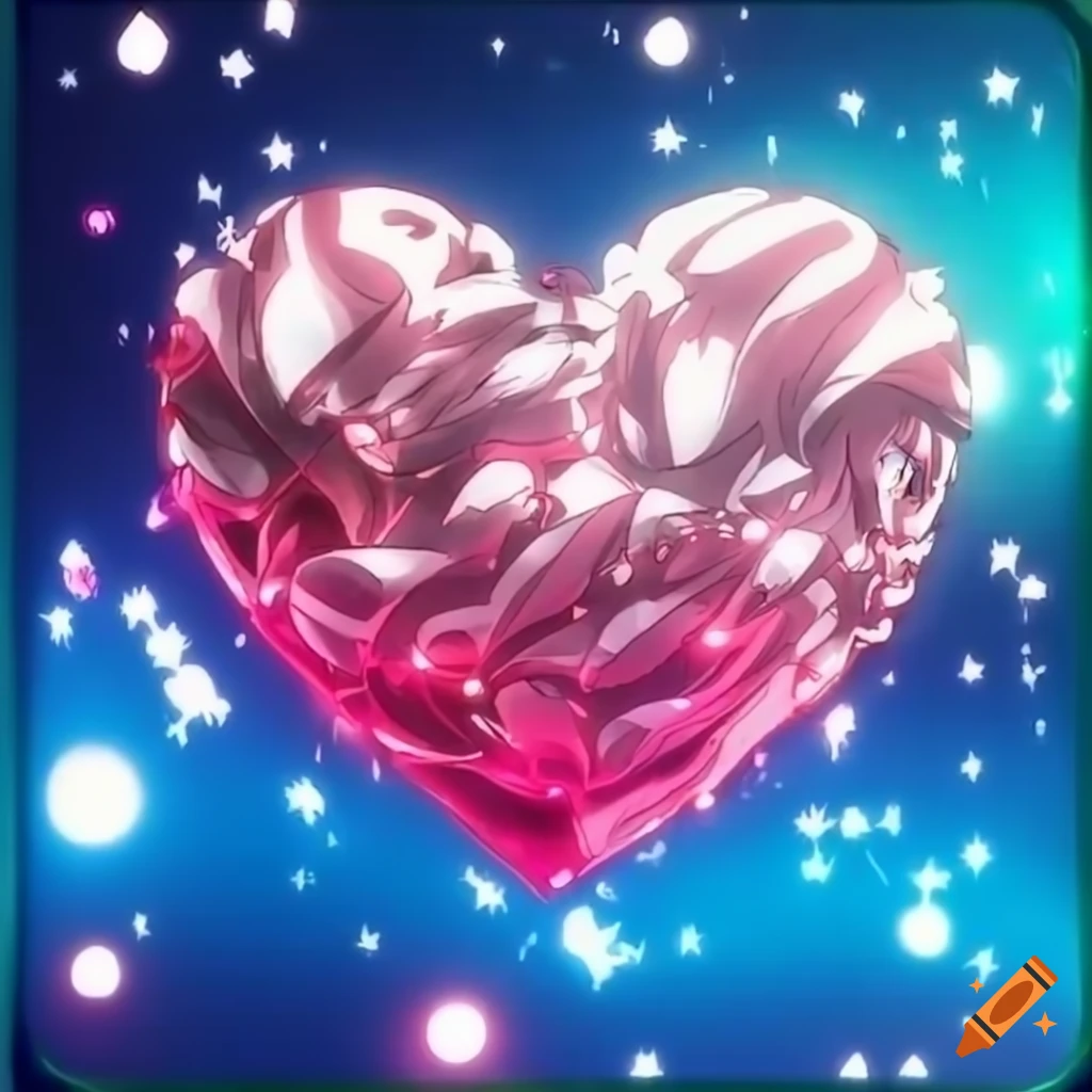 3d heart anime wallpaper from the 2000s