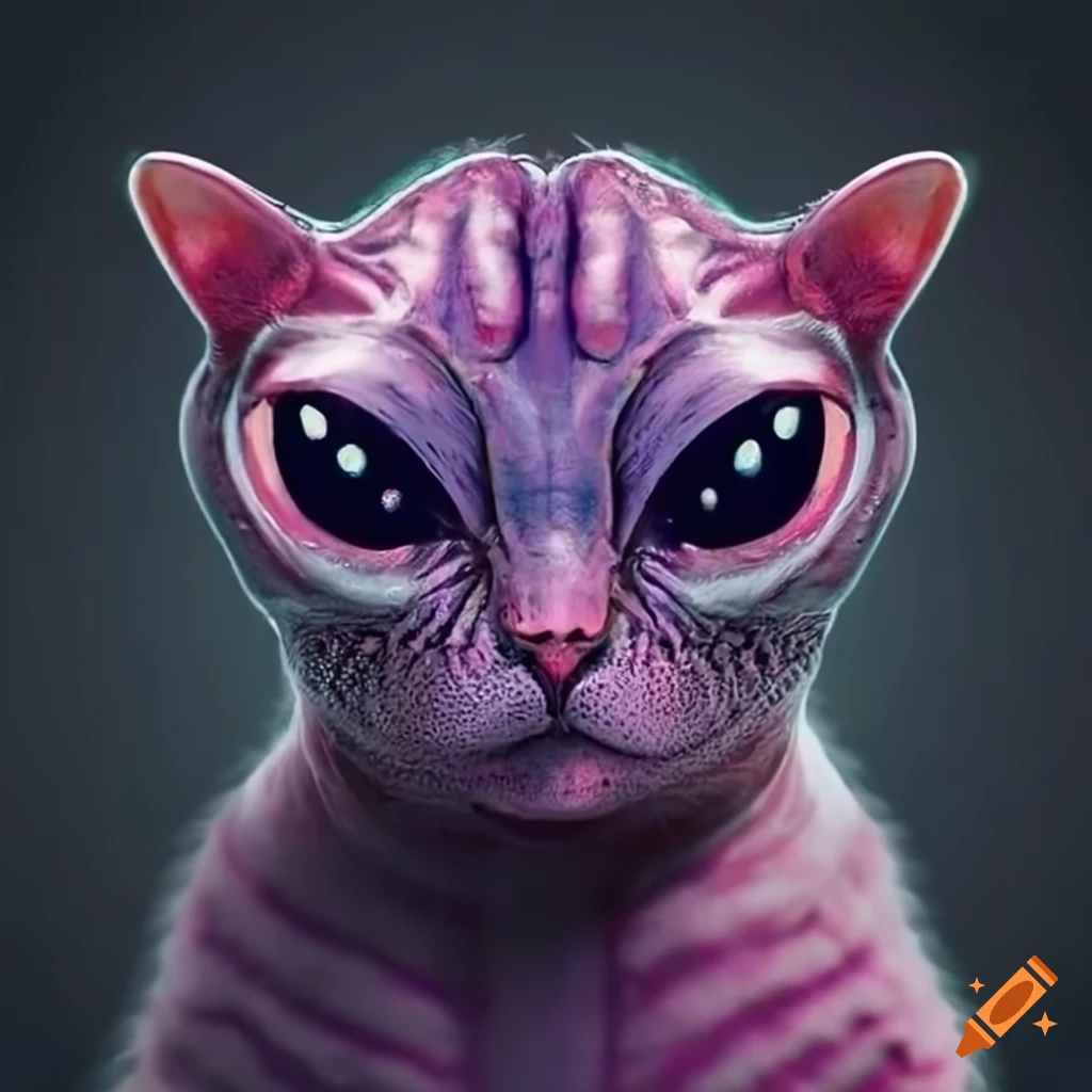 Image of an alien cat with unique features on Craiyon