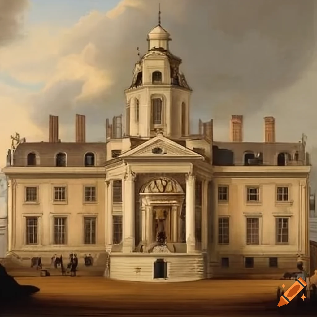 Historic-style image of the constitution of 1791 with King Louis XVI ...