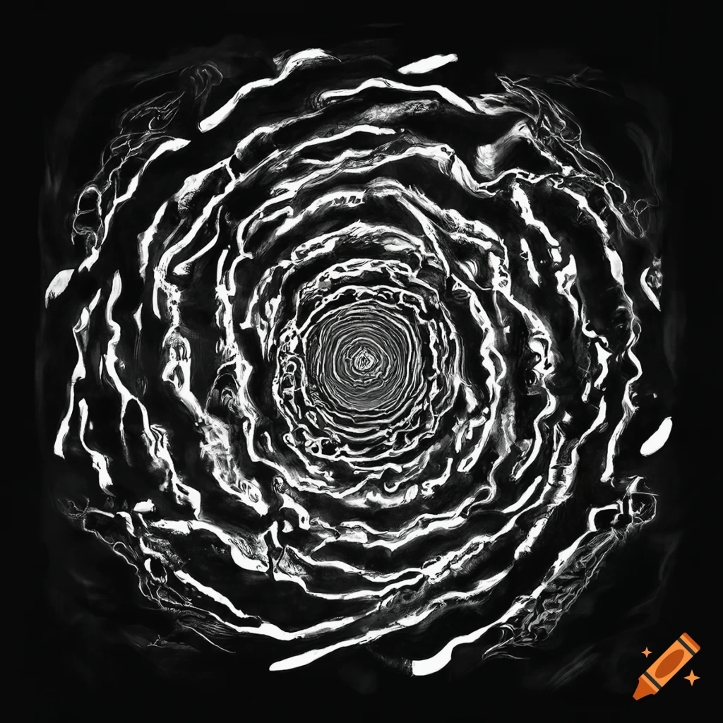 Surreal black and white artwork representing chaos and unpredictability ...