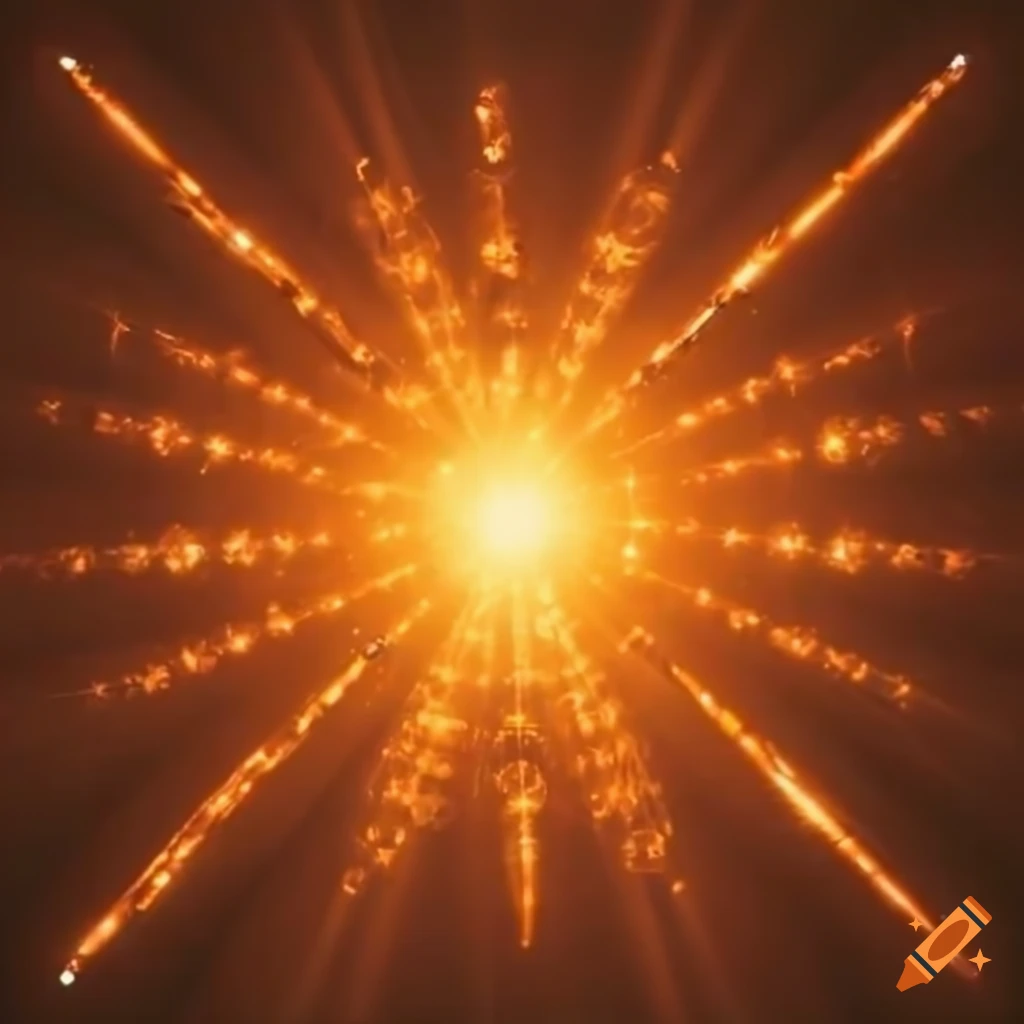 Dazzling orange lights on white background on Craiyon