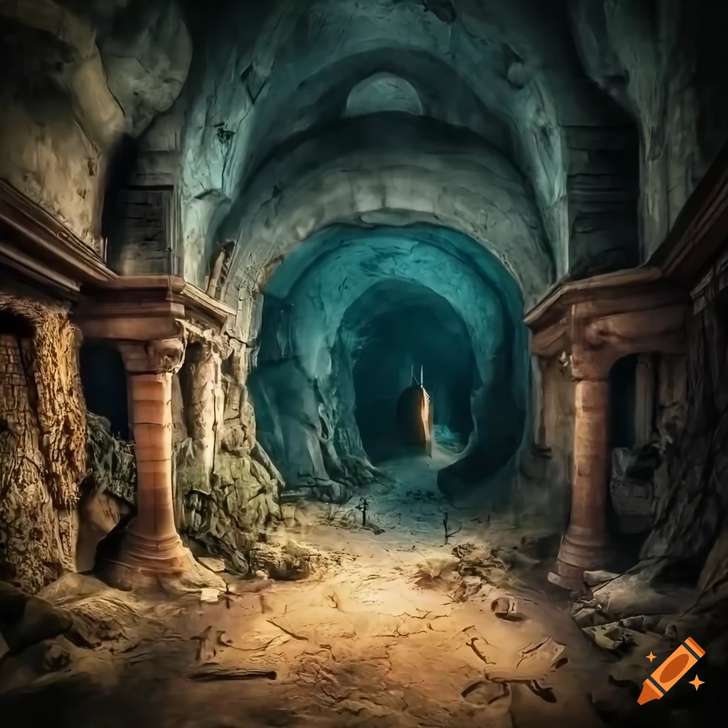 Old steampunk machines in a broken cavern on Craiyon